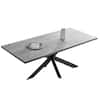 GOJANE Modern 1-Piece Extendable Rectangle Gray MDF Top Dining Table ...