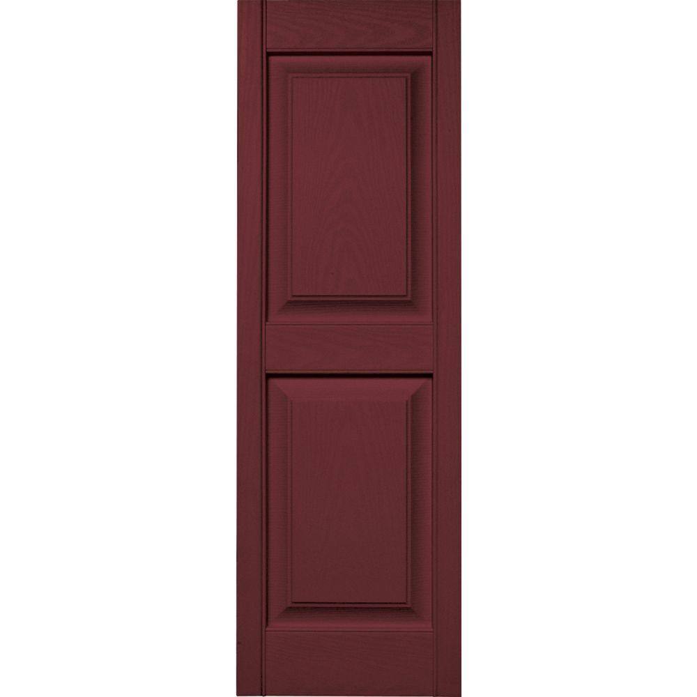 Builders Edge 15 in. x 47 in. Raised Panel Vinyl Exterior Shutters Pair ...