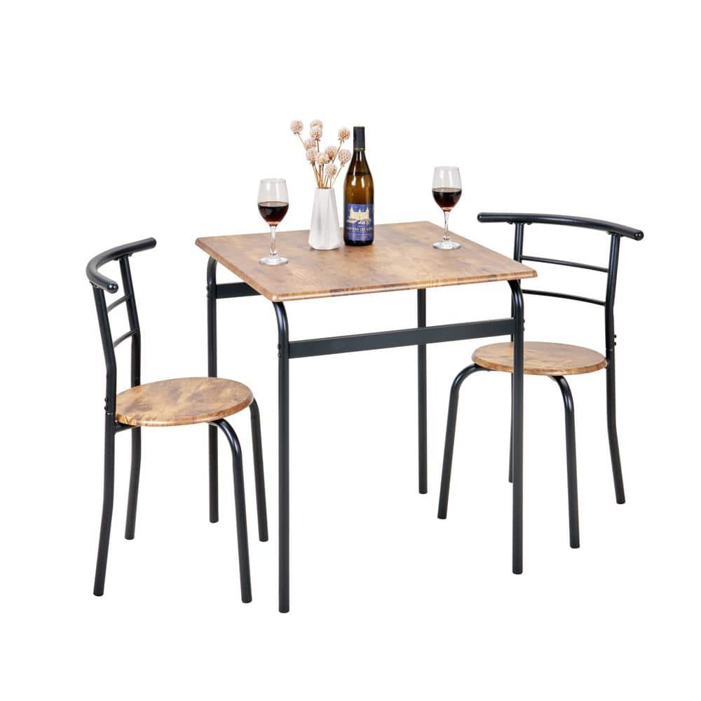 VECELO 3-Piece Modern Dining Set for 2 : Compact Kitchen Table with ...