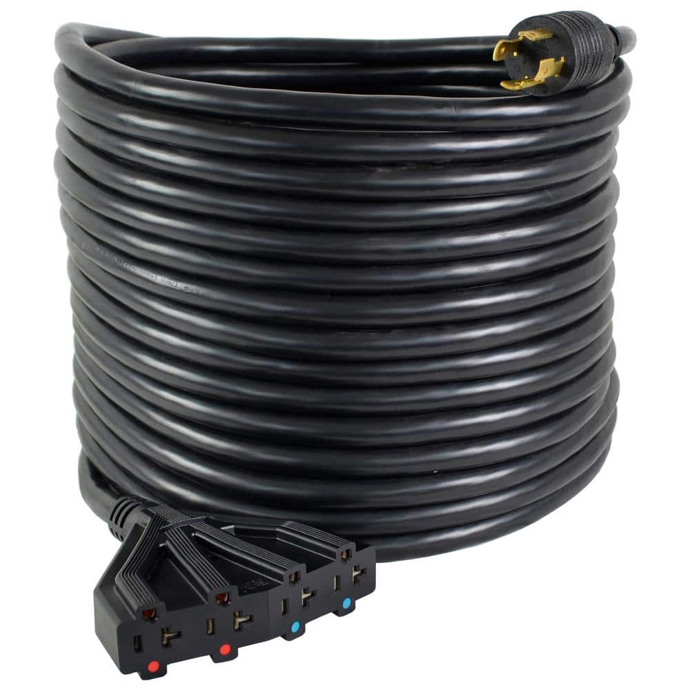 Conntek 50 ft. 10/4 Generator Power Cord 30 Amp 125/250-Volt 4-Prong ...