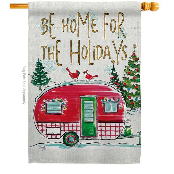 Breeze Decor 28 in. x 40 in. Home For Holidays Christmas House Flag ...