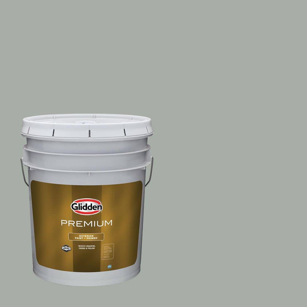 Glidden Premium 5 gal. PPG1033-4 Light Drizzle Semi-Gloss Exterior ...