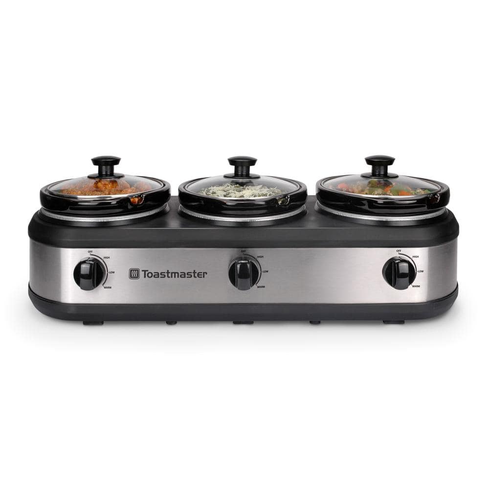 Toastmaster 4.5 Qt. Black and Silver Warming Tray with 3 Crocks TM ...