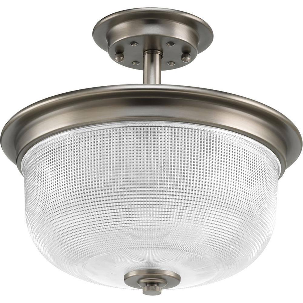 Progress Lighting Archie Collection 2-Light Antique Nickel Semi-Flush ...