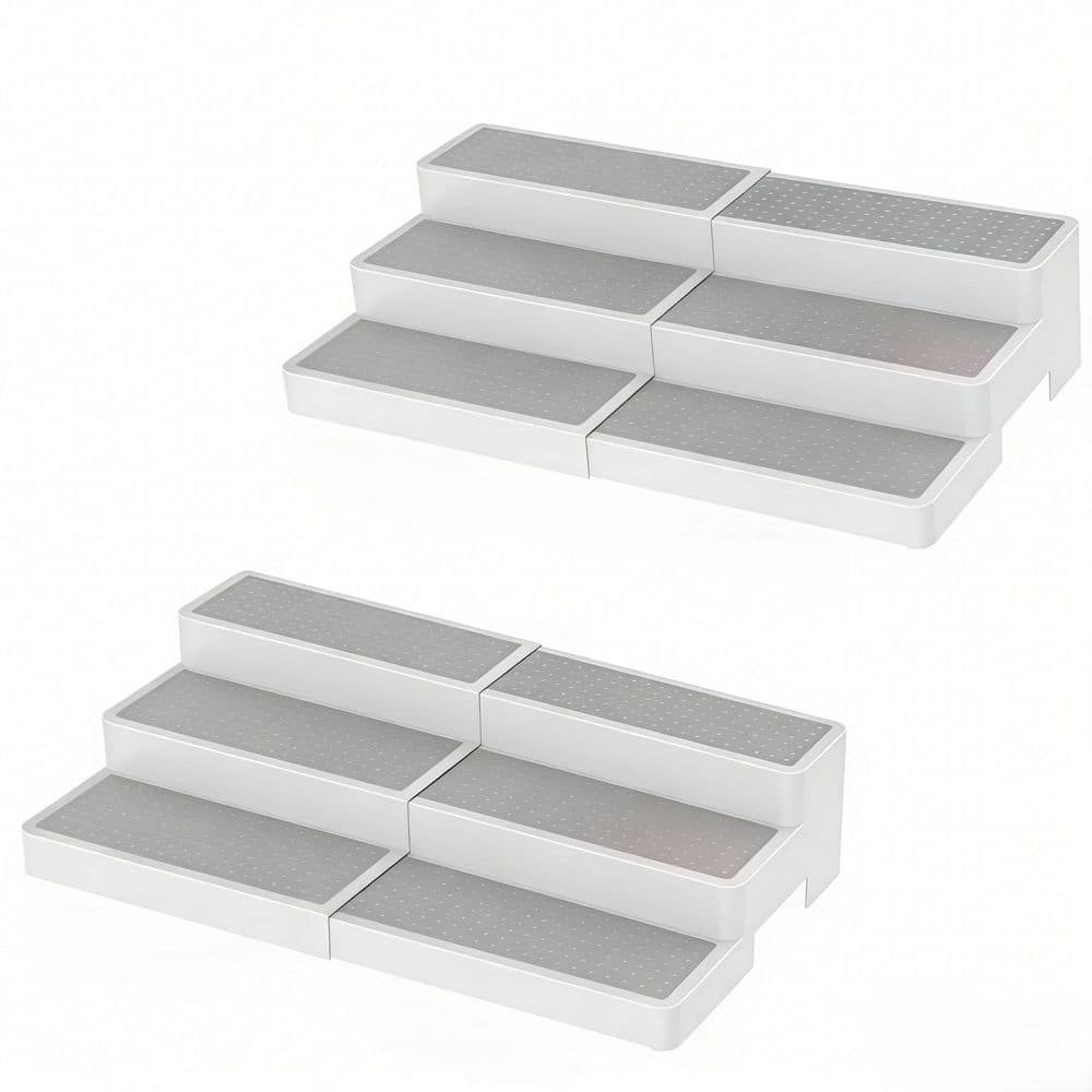 Wudkey Expandable 3-Tier Spice Rack Organizer, Black, for Cabinet ...