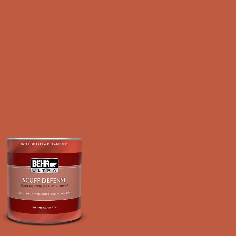 BEHR ULTRA 1 qt. #M180-7 Deep Fire Extra Durable Flat Interior Paint ...
