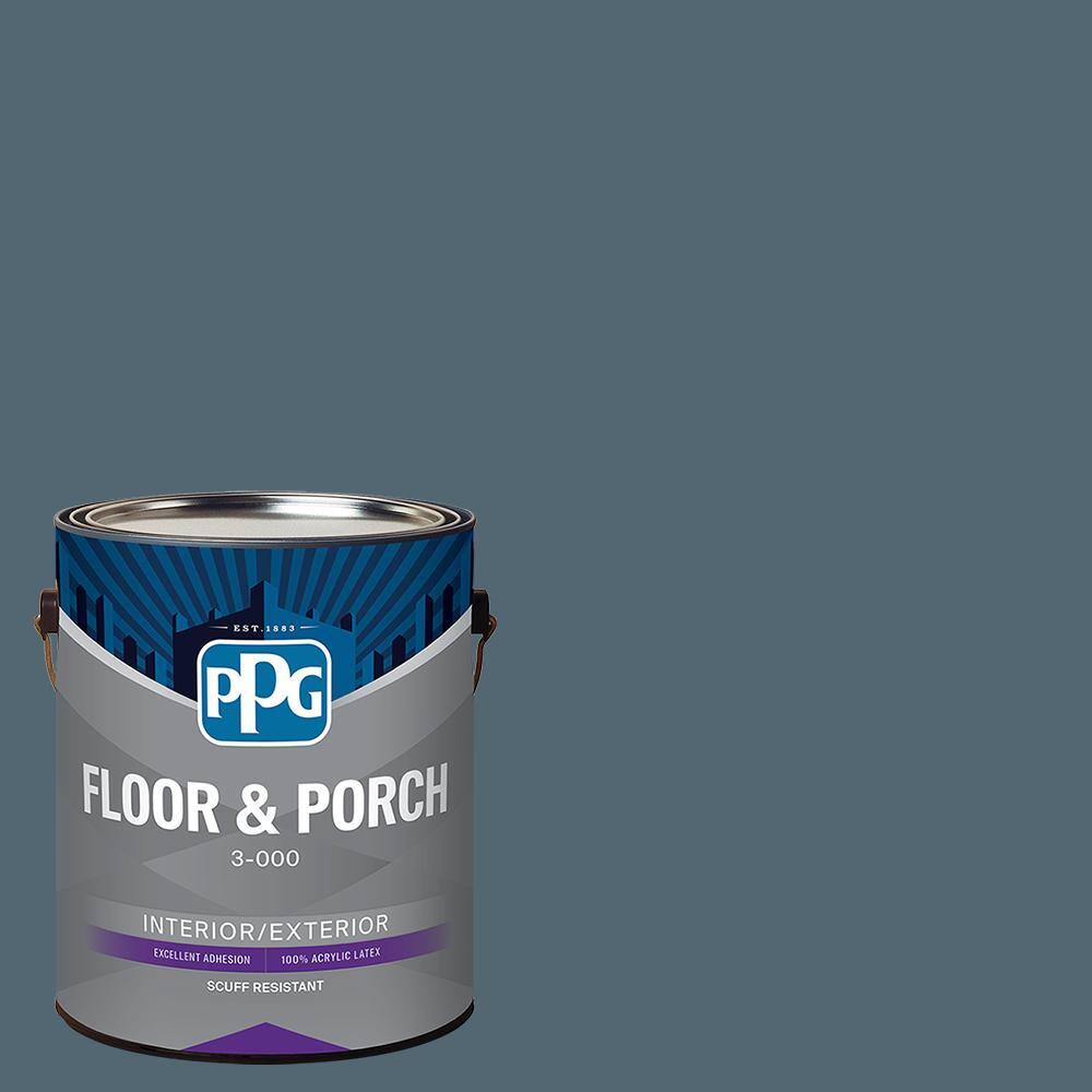PPG 1 gal. PPG1153-6 Silent Night Satin Interior/Exterior Floor and ...