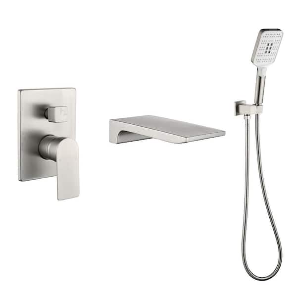 Fapully Single Handle Wall Mount Roman Tub Faucet with Hand Shower ...