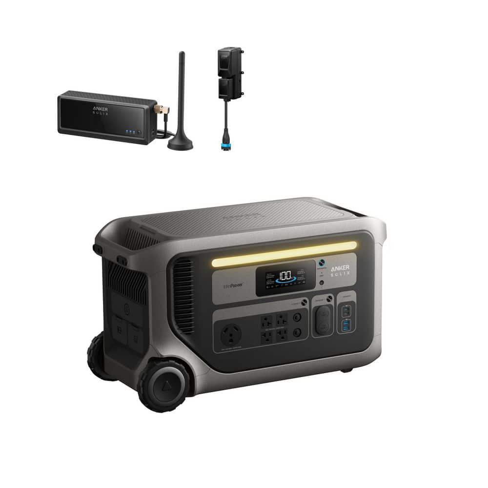 Anker SOLIX F3000 3600W Push Button Start Solar Generator with Power ...