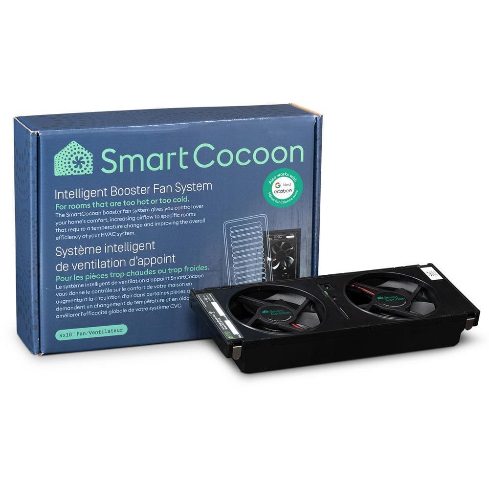 SMART COCOON INC. Smart Register Vent Booster Fan - 4"x10"&4"x12"- iOS ...