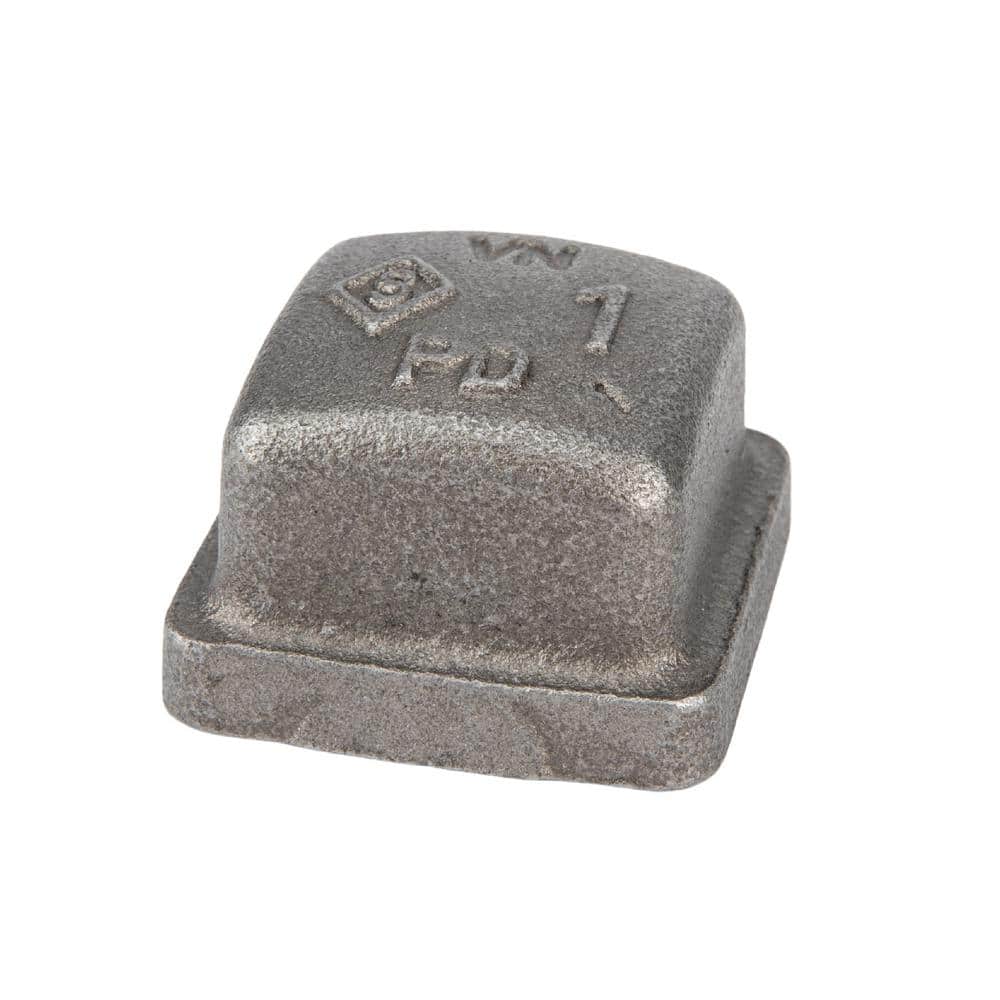 STZ 1 in. Black Malleable Iron Square Cap PDB SQCA-1 - The Home Depot