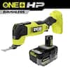RYOBI ONE+ HP 18V Brushless Cordless Oscillating Multi-Tool with 4.0 Ah ...