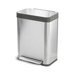 StyleWell SW 13 gal. Stainless Steel Step-On Trash Can D-Shaped STY-SOT ...