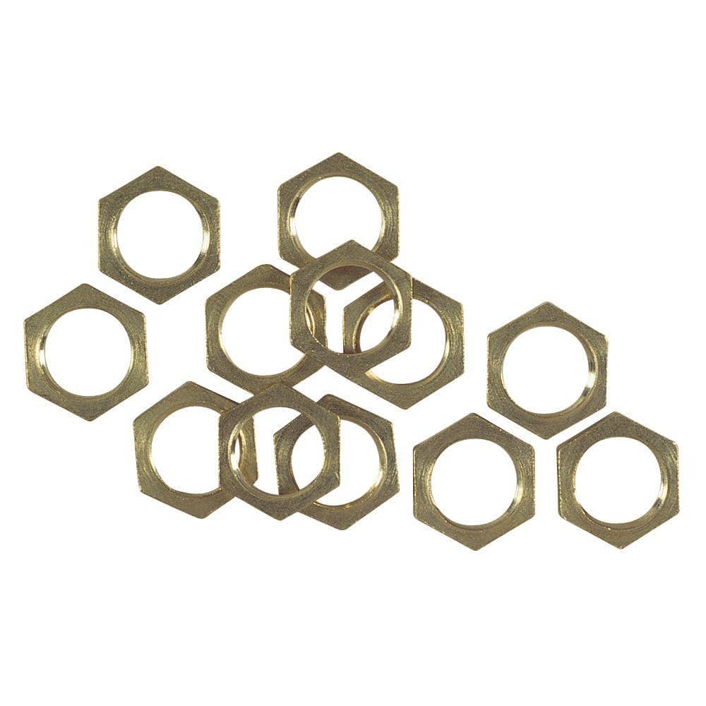 Commercial Electric Solid Brass Hex Nuts (12-Pack) 81965 - The Home Depot