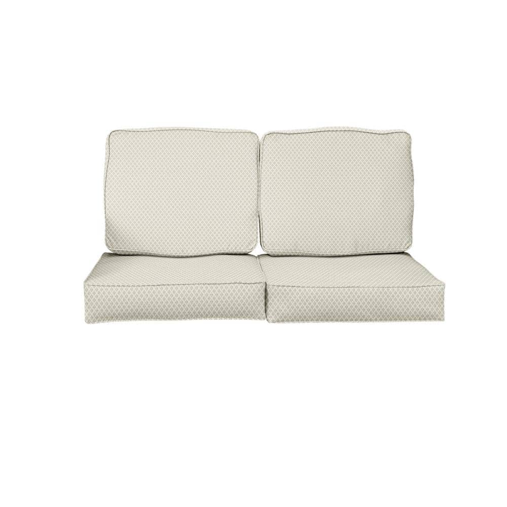 SORRA HOME 25 in. x 25 in. x 5 in. (4-Piece) Deep Seating Outdoor ...