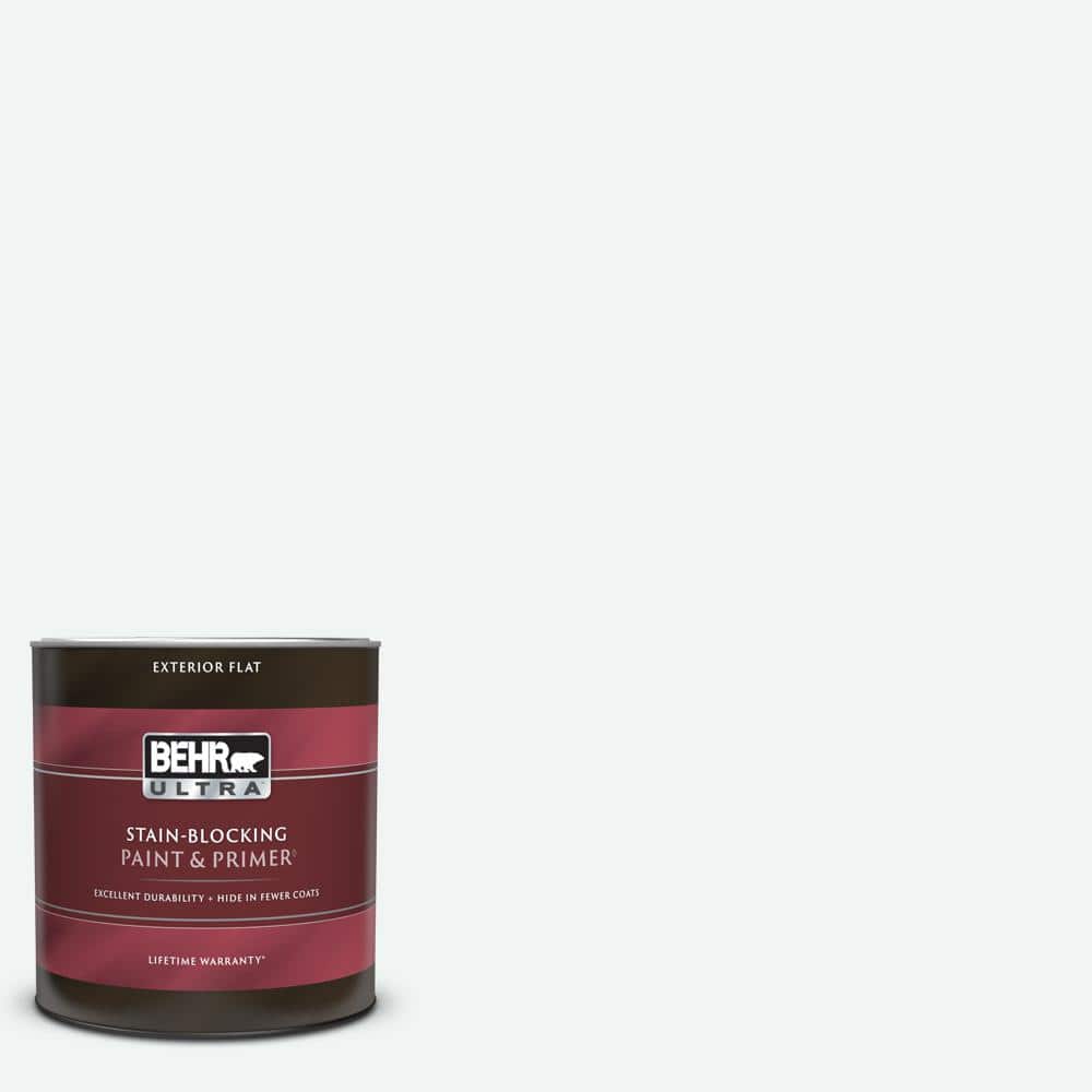 BEHR ULTRA 1 qt. #BL-W09 Bakery Box Flat Exterior Paint & Primer 485004 ...
