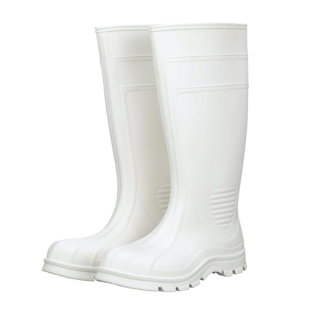 Premium White Steel Toe PVC Boot Men's Size 12-70665-12 - The Home Depot