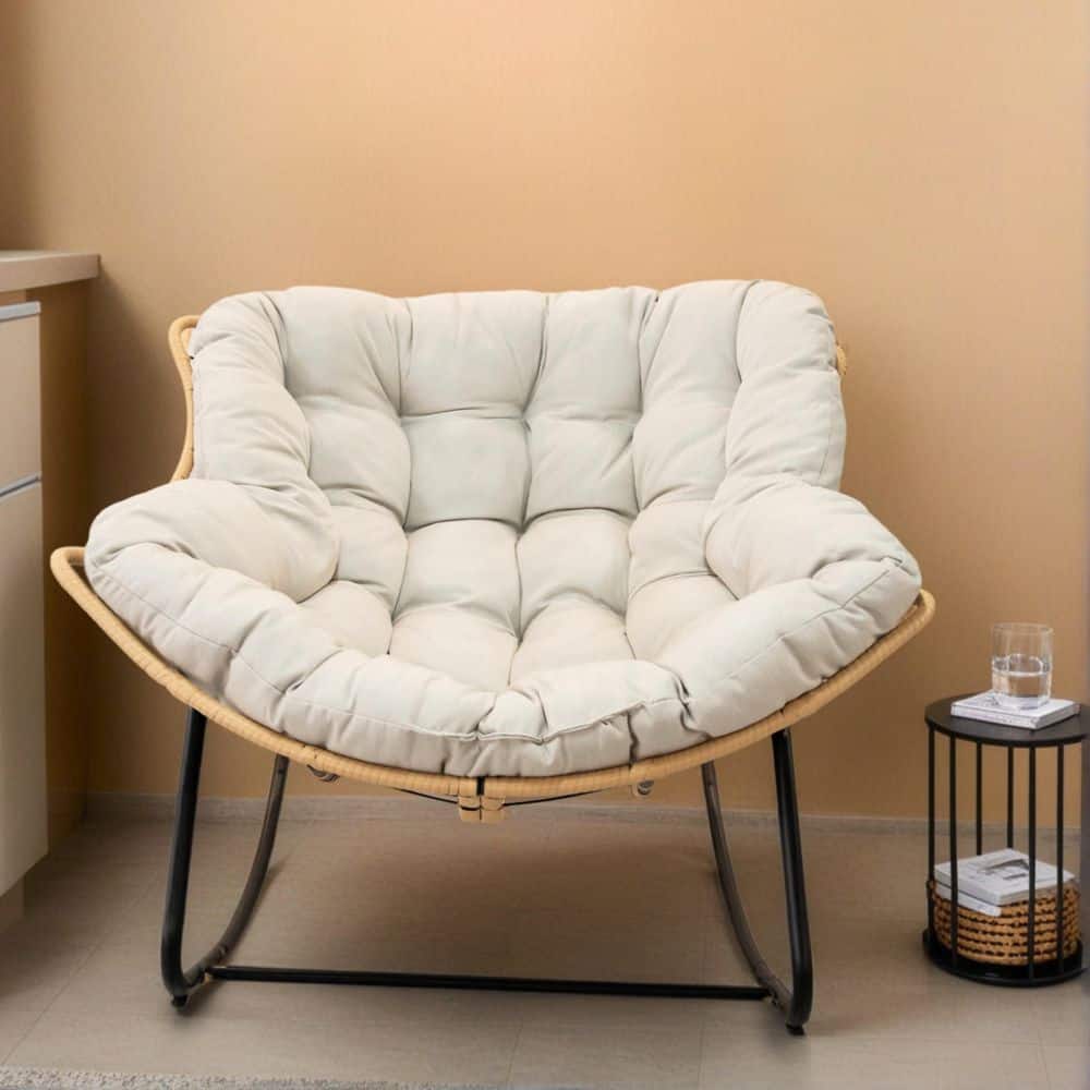 Metal Outdoor Rocking Chair, Indoor Papasan Chair, Rattan Lounge Chair ...