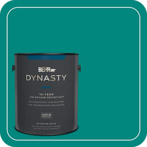 BEHR DYNASTY 1 gal. #P450-7 Mystic Turquoise Satin Enamel Exterior ...