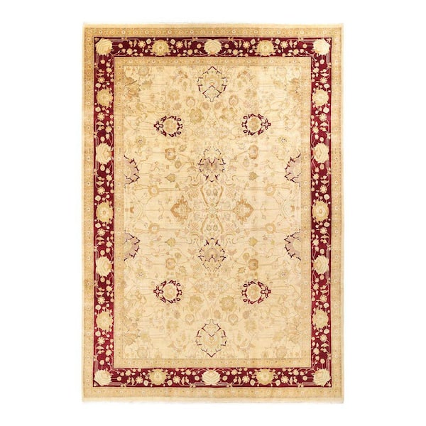 Chloe & Olivia Home Mogul Ivory 10 ft. x 14 ft. Oriental Wool Indoor ...
