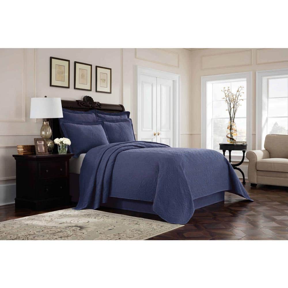 Royal Heritage Home Williamsburg Richmond Blue Queen Coverlet Set ...