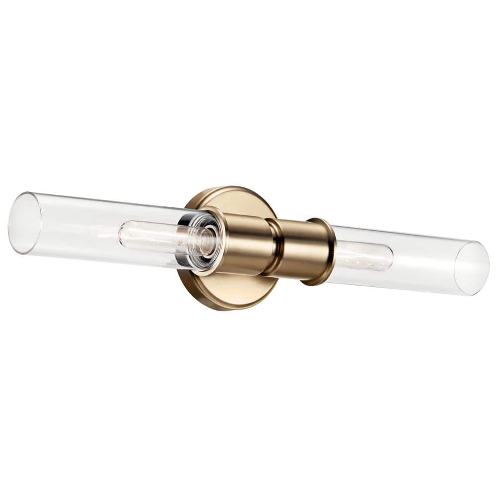 KICHLER Aviv 2-Light Champagne Bronze Bathroom Indoor Wall Sconce Light ...