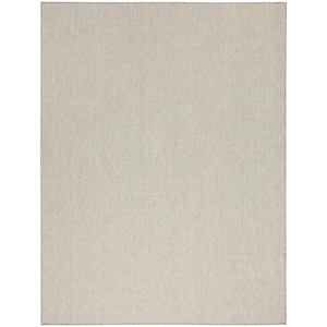 Nourison Courtyard Ivory Silver 6 ft. x 9 ft. Geometric Contemporary ...