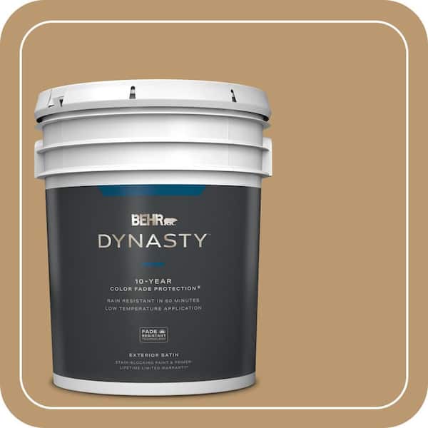 BEHR DYNASTY 5 gal. #ECC-24-1 Amber Leaf Satin Enamel Exterior Stain ...