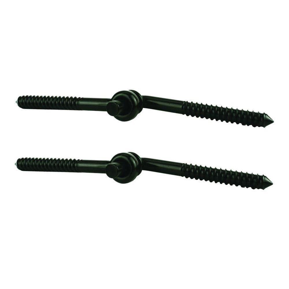 Everbilt (2-Pack) 4 in. Screw Hk Eye Hinge Blk (2-Pack) 24976 - The ...