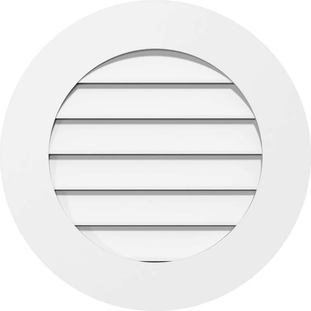 Ekena Millwork 14" x 14" Round Surface Mount PVC Gable Vent: Functional ...