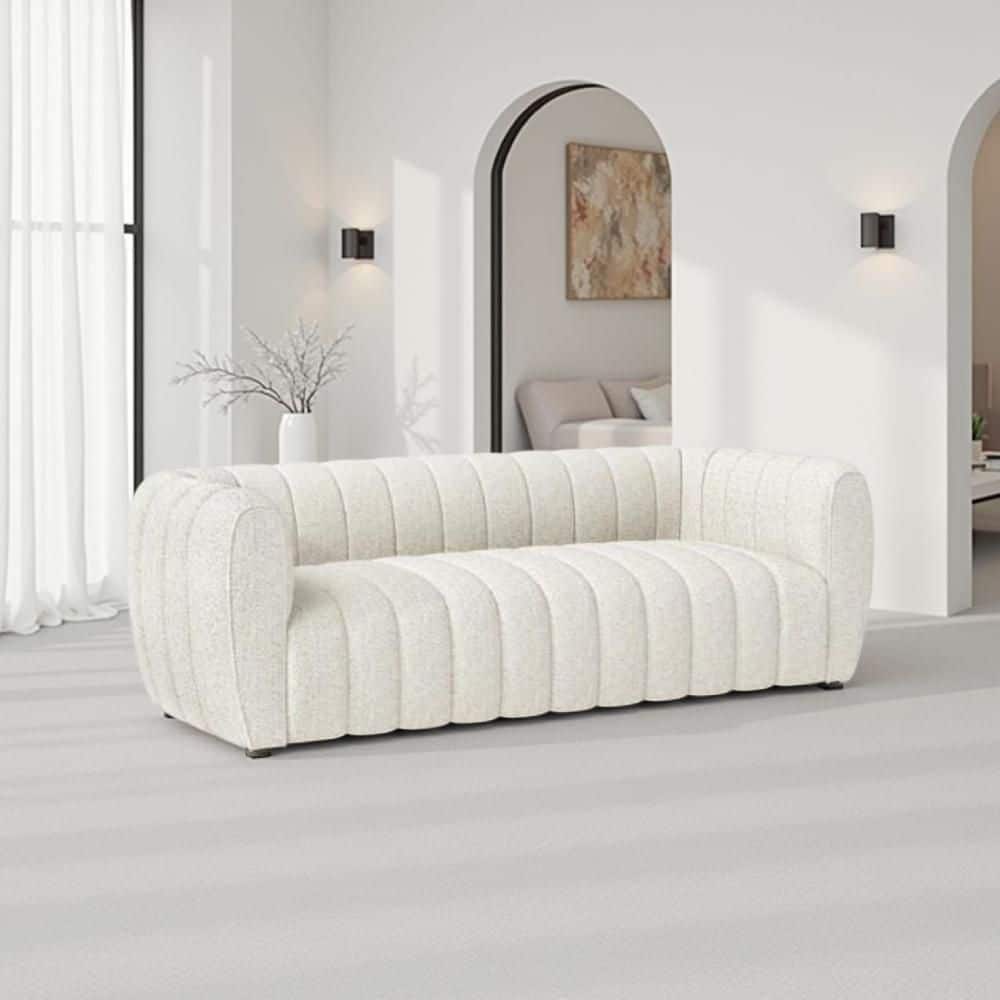 Benjara Hery 36.25 in. Straight Arm Fabric Rectangle Shape Sofa in ...
