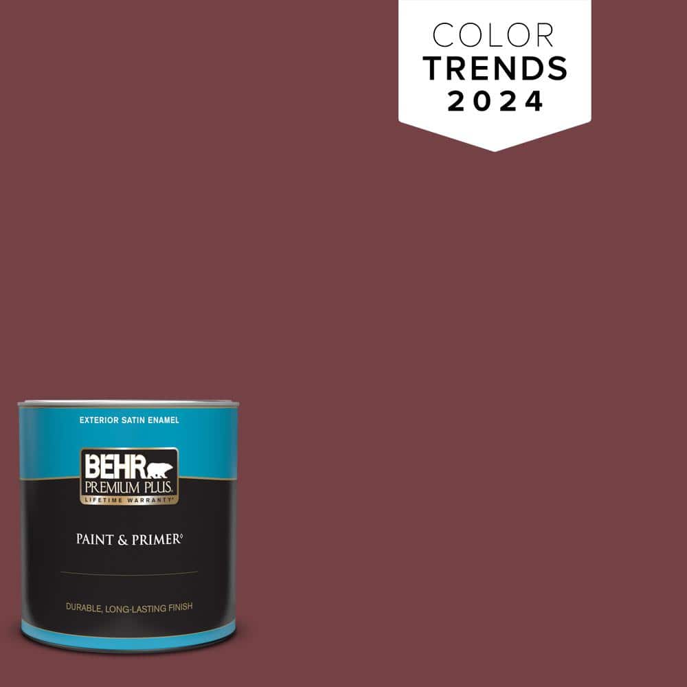 BEHR PREMIUM PLUS 1 qt. #MQ1-15 Rumors Satin Enamel Exterior Paint ...