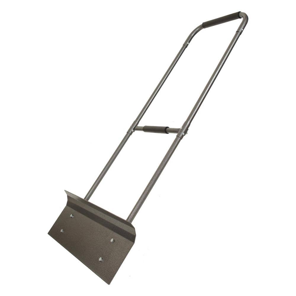Yard Butler Snow Plow Push Shovel, 24 in. Length Cushion Handle, Steel ...