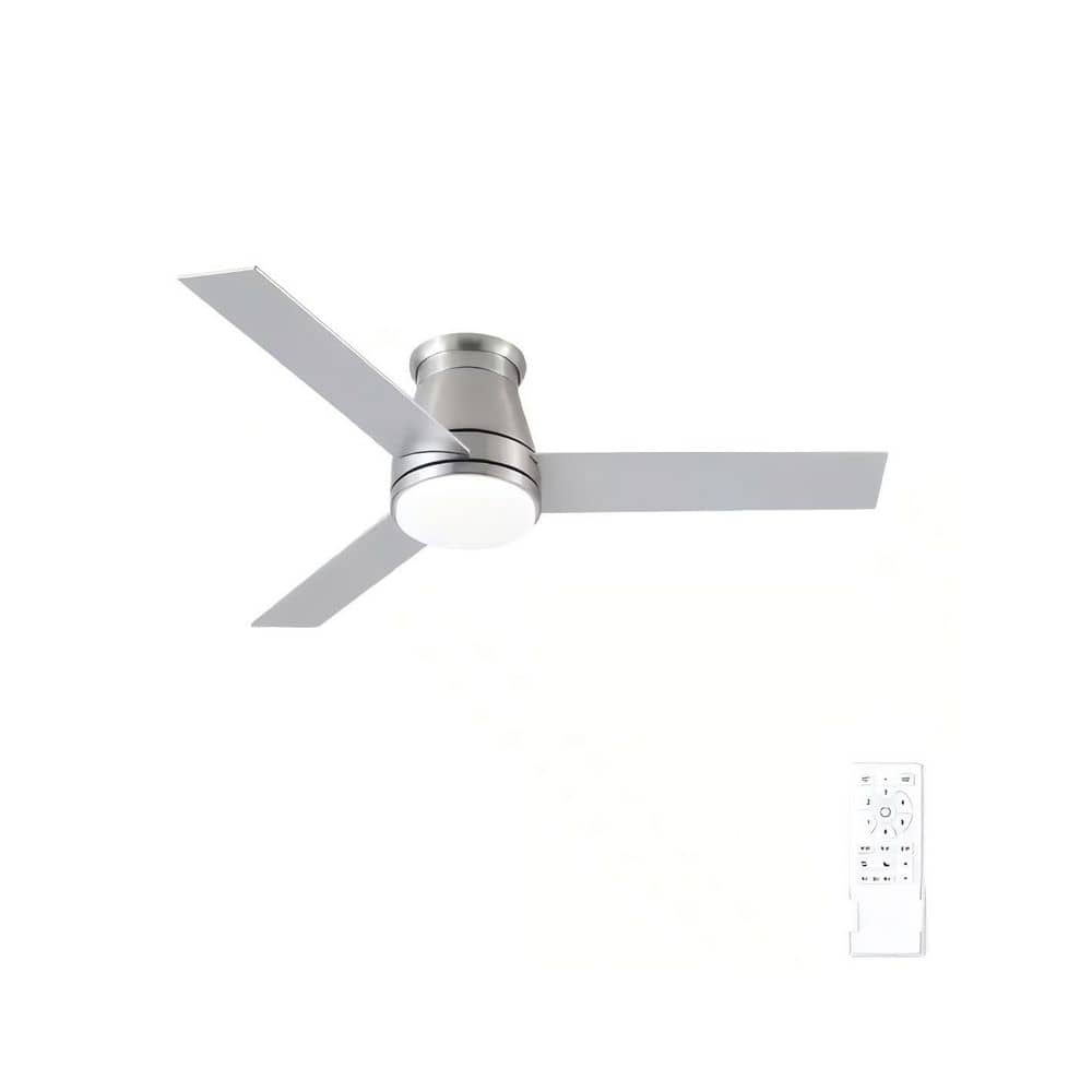 Jushua 48 in. Bruched Nickel Lowe Profile Ceiling Fan with Light CT-ZY ...