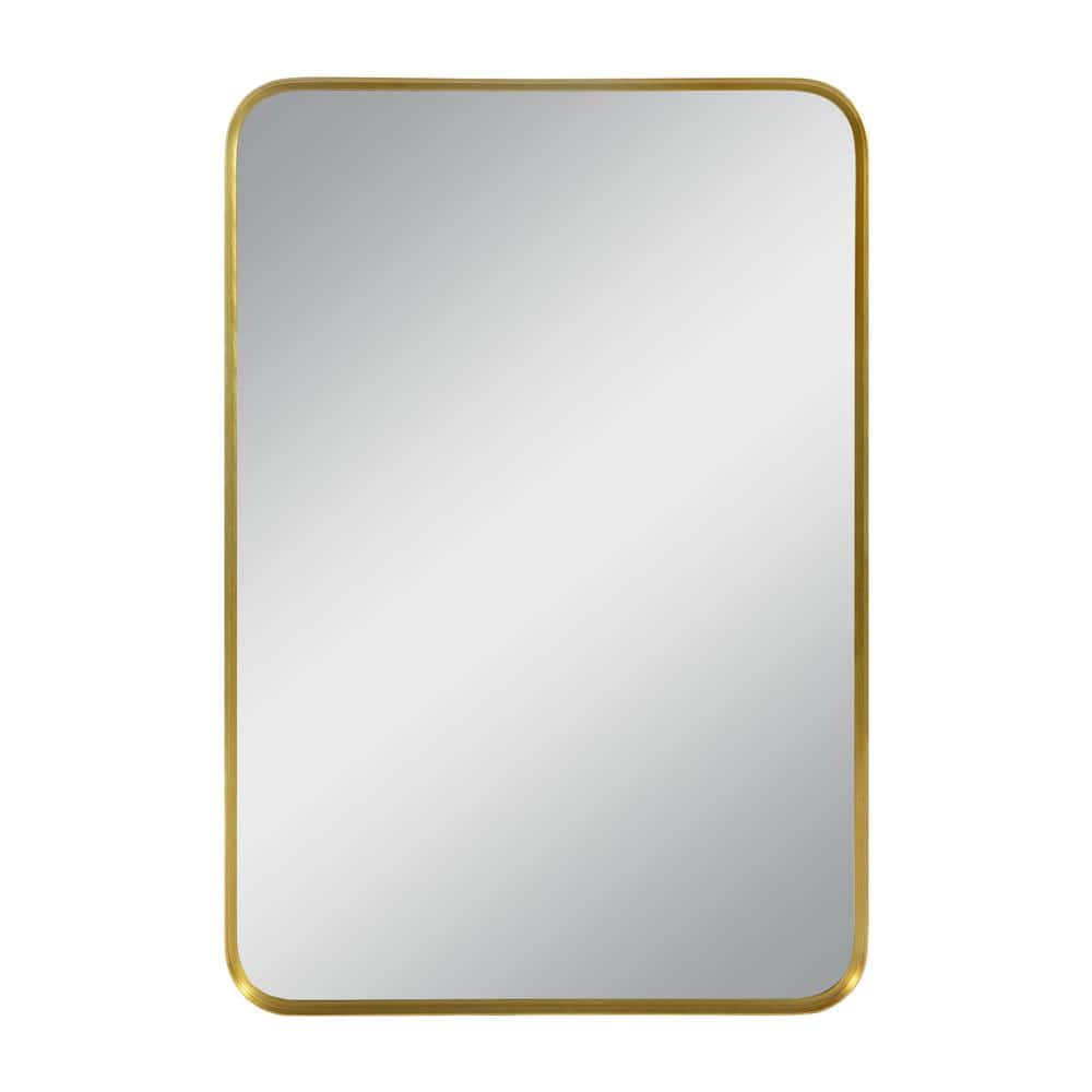 Gold 24 in. W x 28 in. H Aluminum Alloy Rounded Corners Rectangular ...