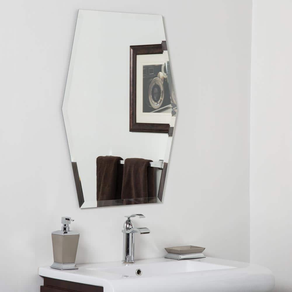 Decor Wonderland Century 22 in. W x 28 in. H Hexagon Frameless Beveled ...