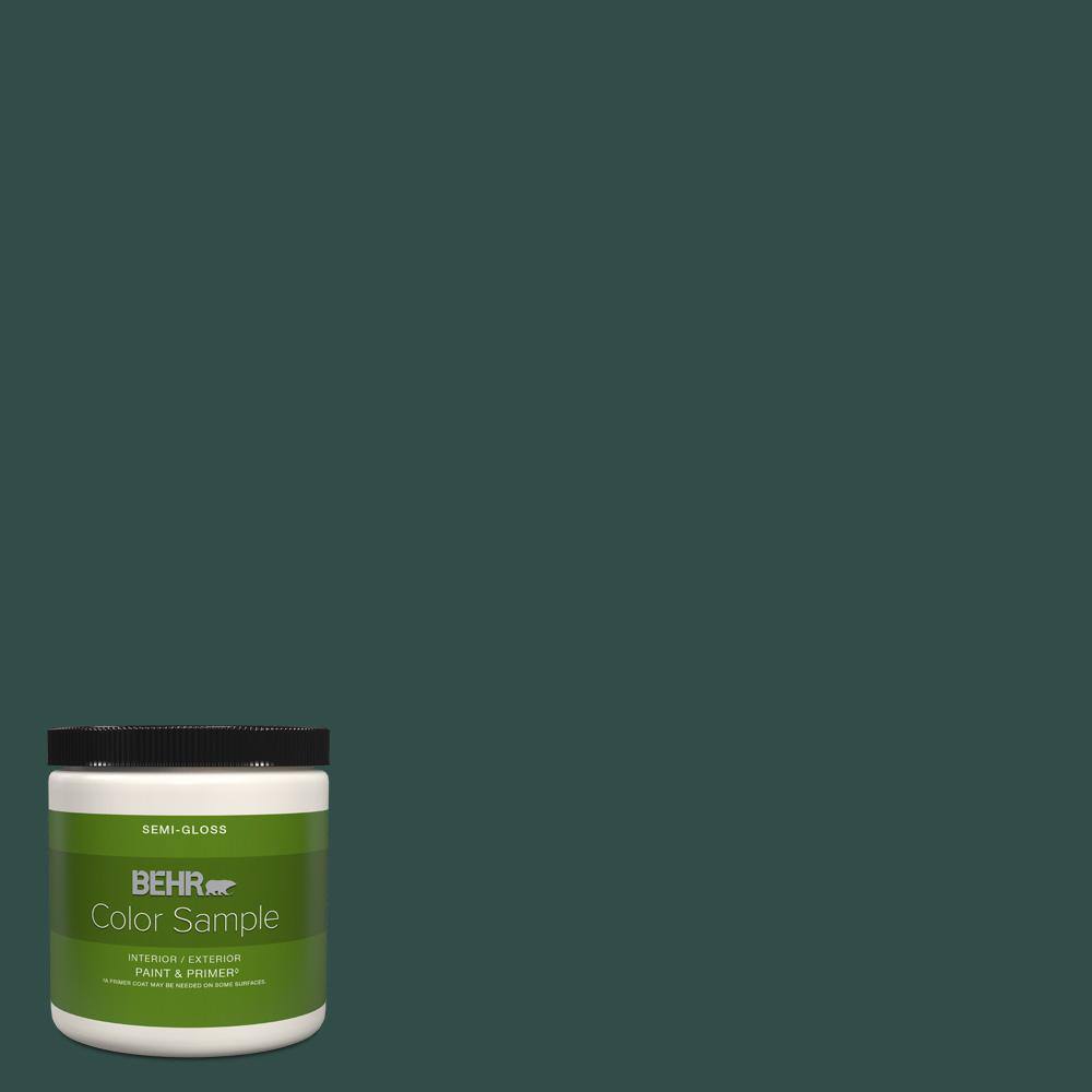BEHR PREMIUM PLUS 8 oz. #ECC-51-3 Hidden Forest Semi-Gloss Interior ...