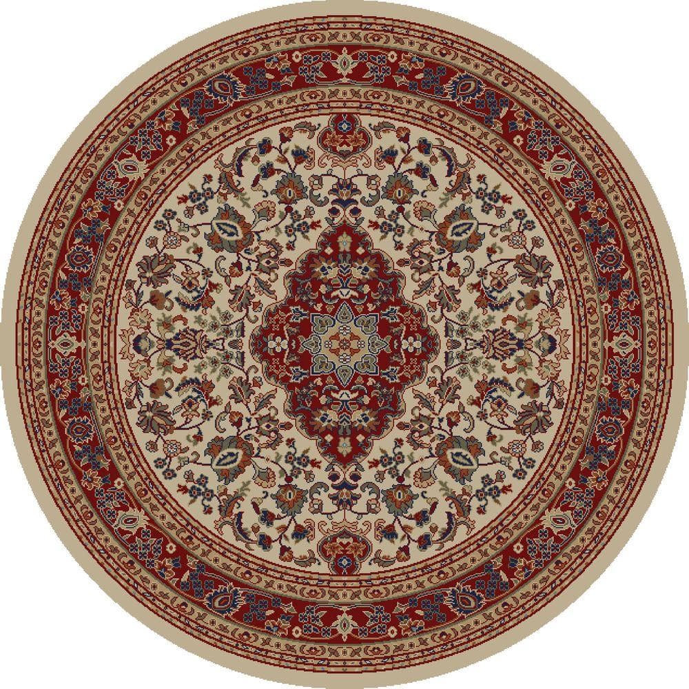 Concord Global Trading Jewel Heriz Ivory 5 ft. Round Area Rug 41020 ...