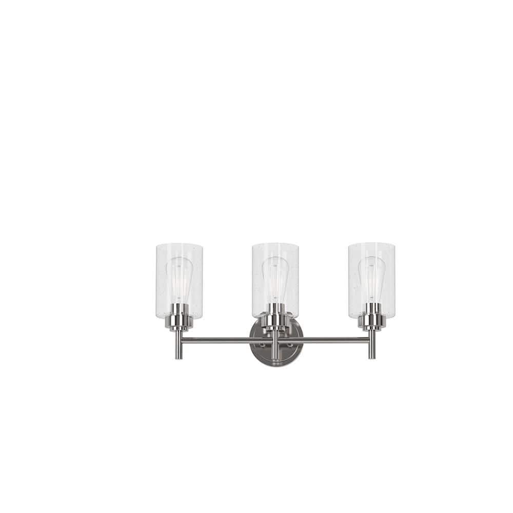 LumLight Wexton 20 in. Plug and Play 3-Light Brushed Nickel Vanity ...