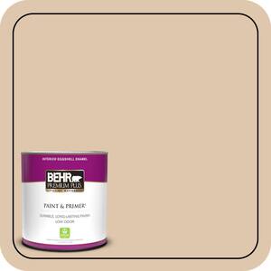 BEHR PREMIUM PLUS 8 oz. #N260-2 Almond Latte Satin Enamel Interior ...