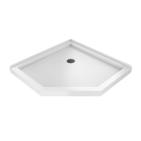 DreamLine SlimLine 36 in. L x 36 in. W Corner Neo Angle White Shower ...