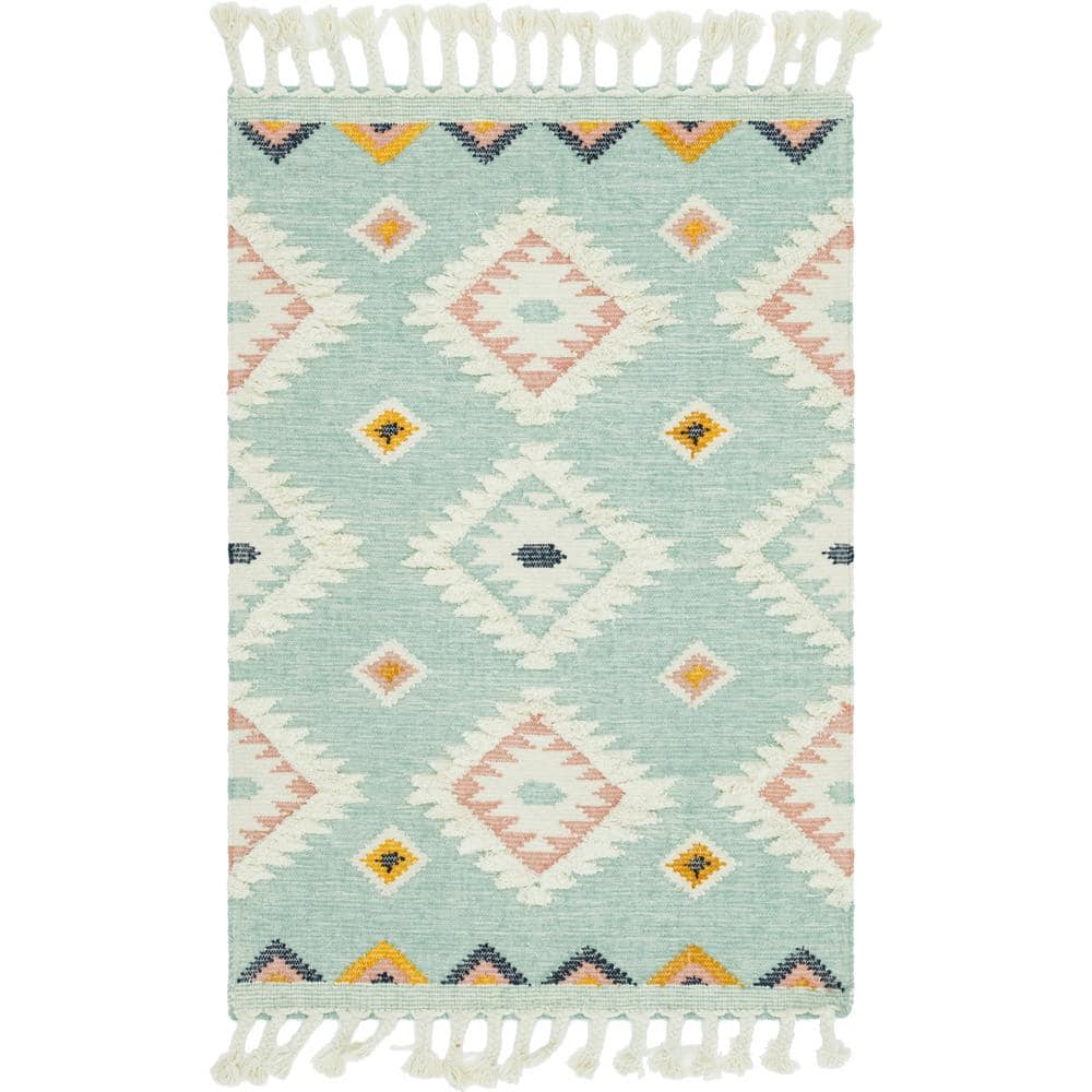 Unique Loom Mesa Light Blue 4 ft. x 6 ft. Area Rug 3146948 - The Home Depot