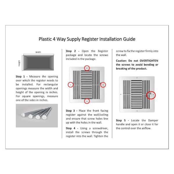 Hvac Ceiling Register Sizes And Servings Chart - Infoupdate.org