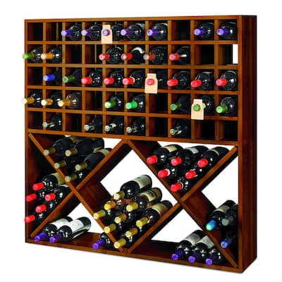 Wine Enthusiast 12-Bottle Cube Stack Wine Rack in Walnut Stain-640 01 ...