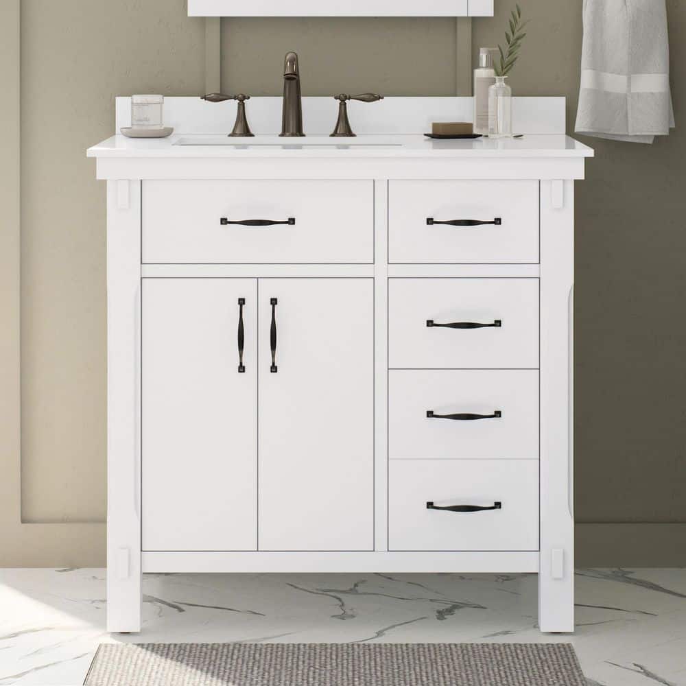 Home Decorators Collection Bellington 36 in. Single Sink White Bath ...