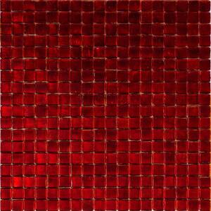 Apollo Tile Skosh 4 in. x 6 in. Glossy Ruby Red Glass Mosaic Uniform ...