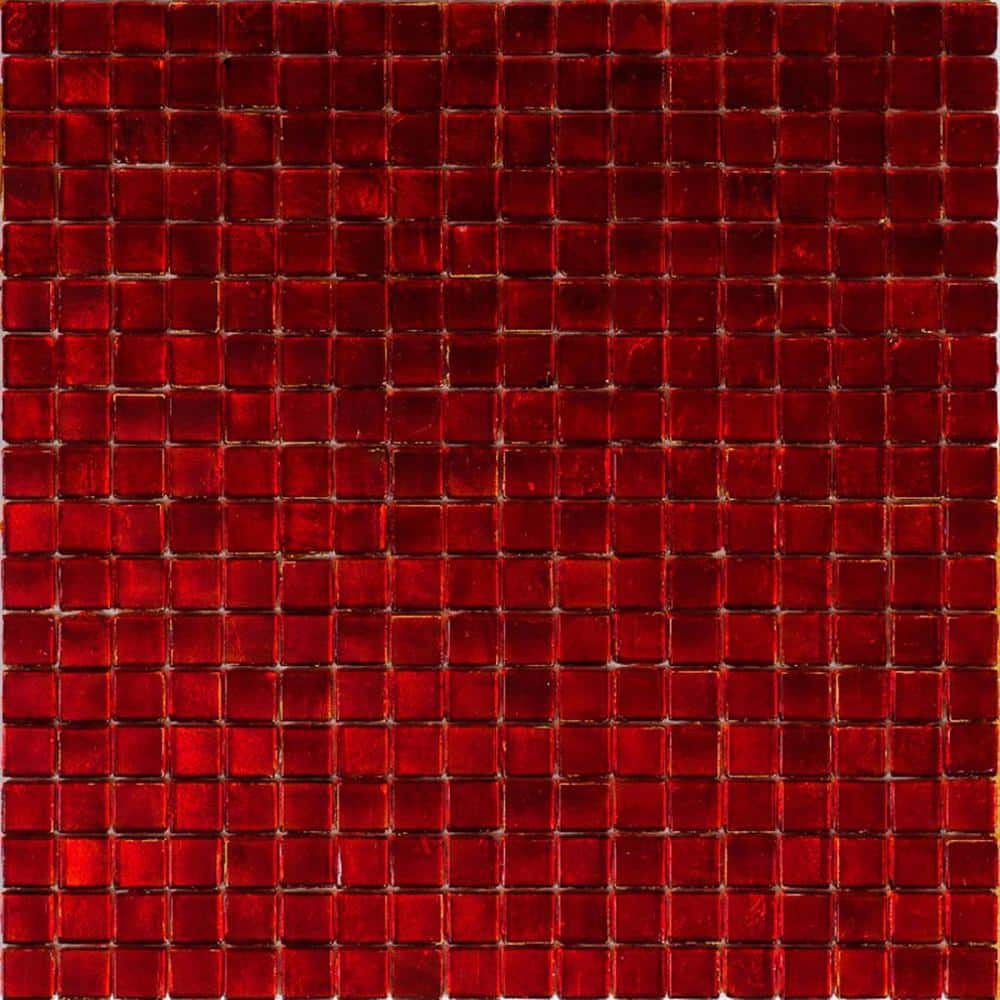 Apollo Tile Skosh 4 in. x 6 in. Glossy Ruby Red Glass Mosaic Uniform ...