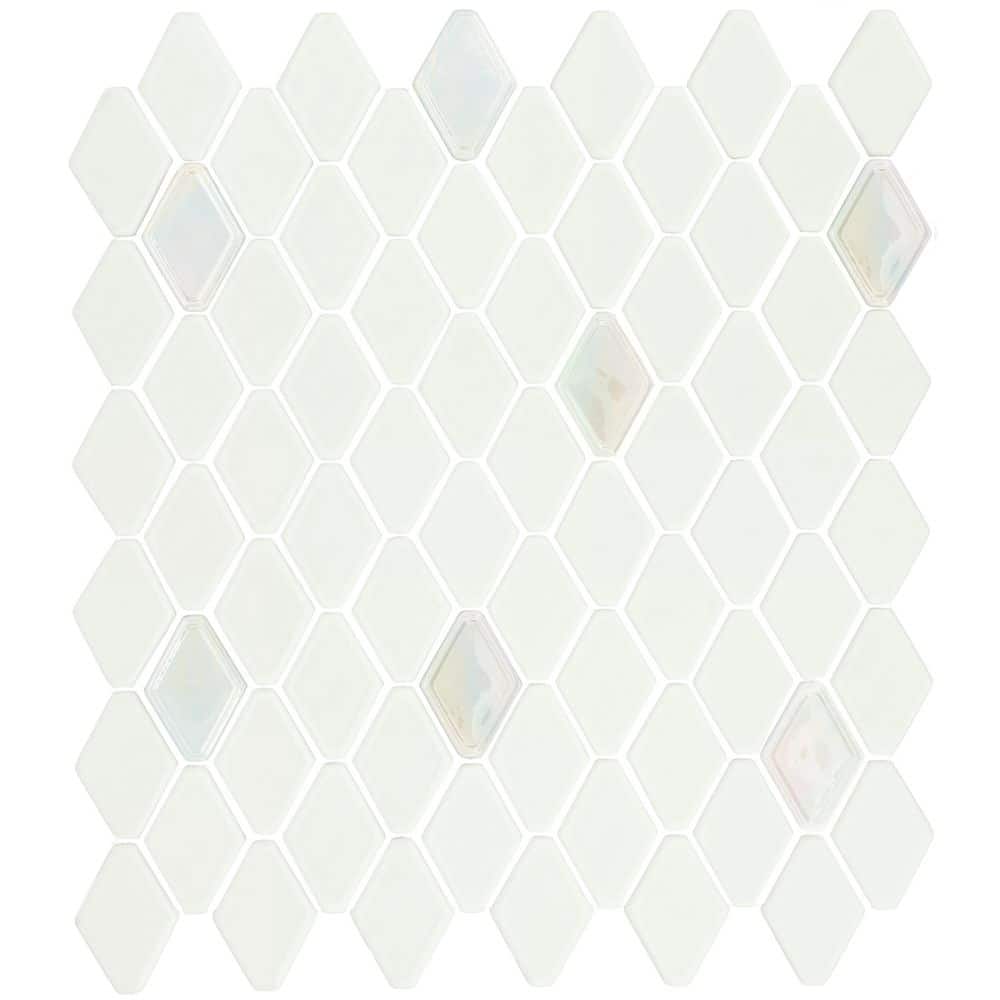 Daltile Starcastle Celestial 13 in. x 12 in. Glass Elongated Hexagon ...