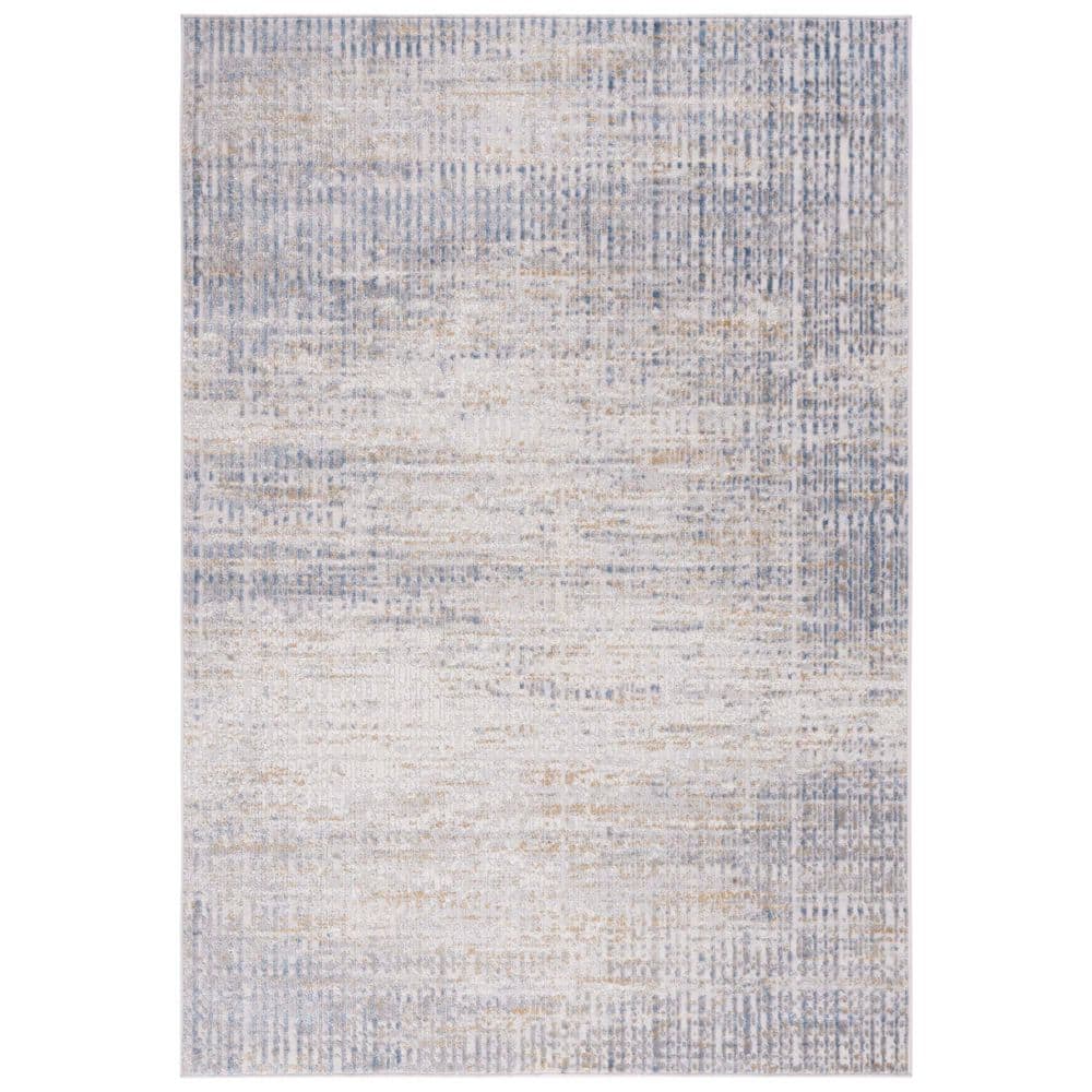 SAFAVIEH Palma 7 ft. x 9 ft. Beige/Light Blue Distressed Striped Area ...