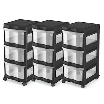 3 Drawers - Black - Storage Drawers - Storage Containers - The Home Depot